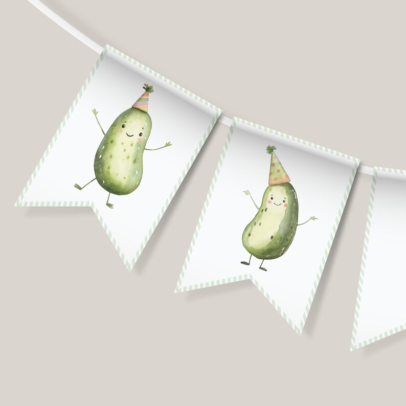 Pickle Birthday Banner, Party Banner Pickle Theme, Dill Pickle Party ...