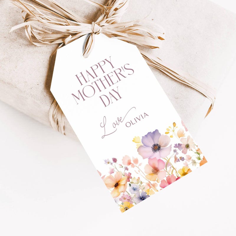 Mothers Day Flowers Tag - Etsy