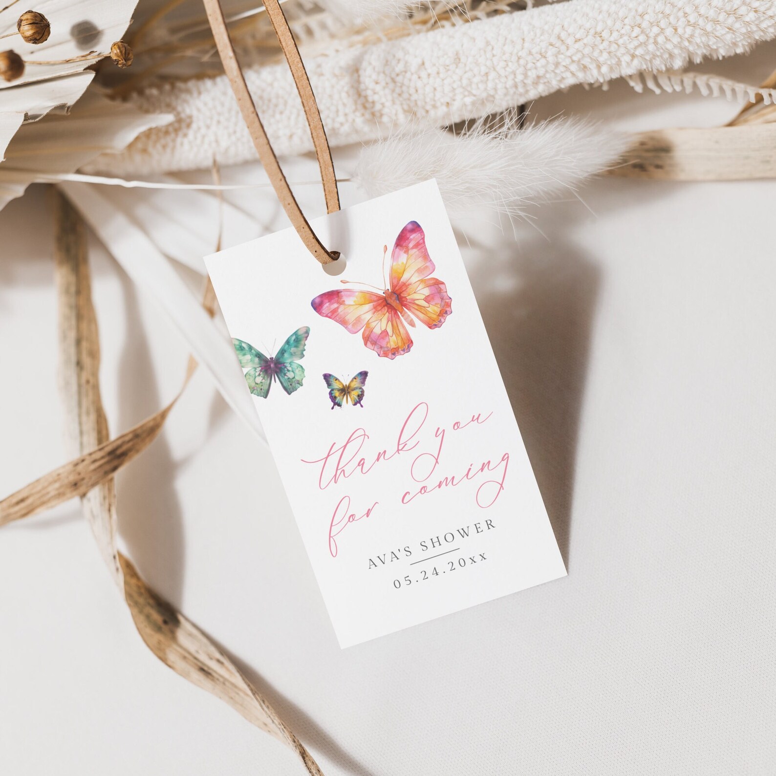 Butterfly Gift Tag Printable Editable, Lifetime of Butterflies Bridal ...