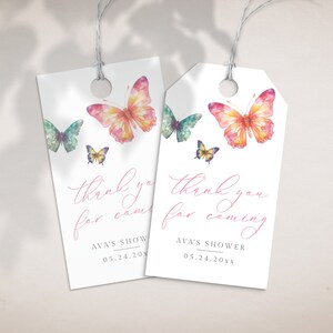Butterfly Gift Tag Printable Editable, Lifetime of Butterflies Bridal ...