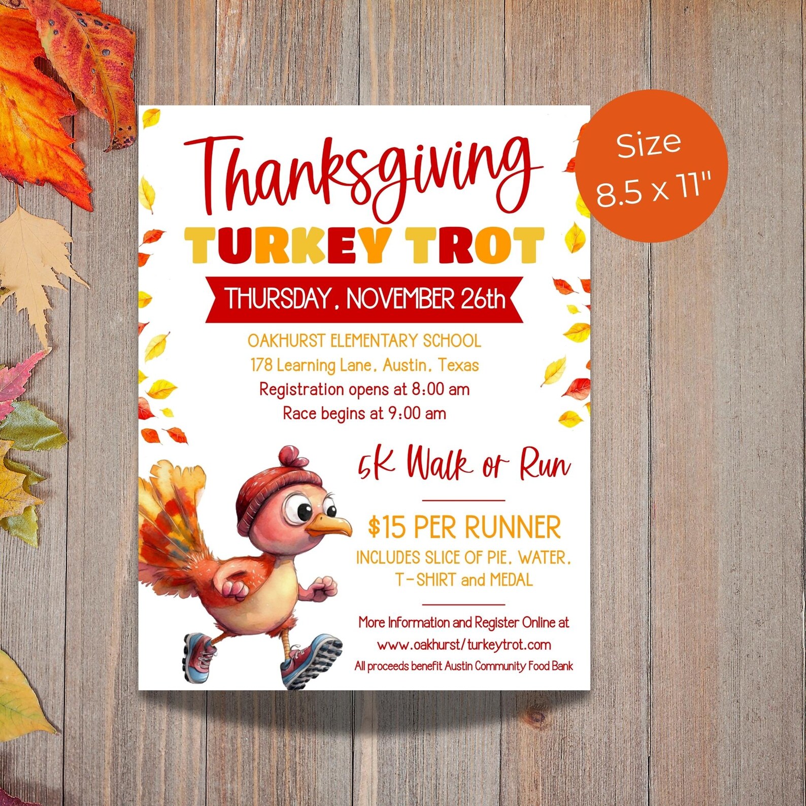 Turkey Trot Flyer, Thanksgiving Fun Run, Thanksgiving 5K Run Walk ...