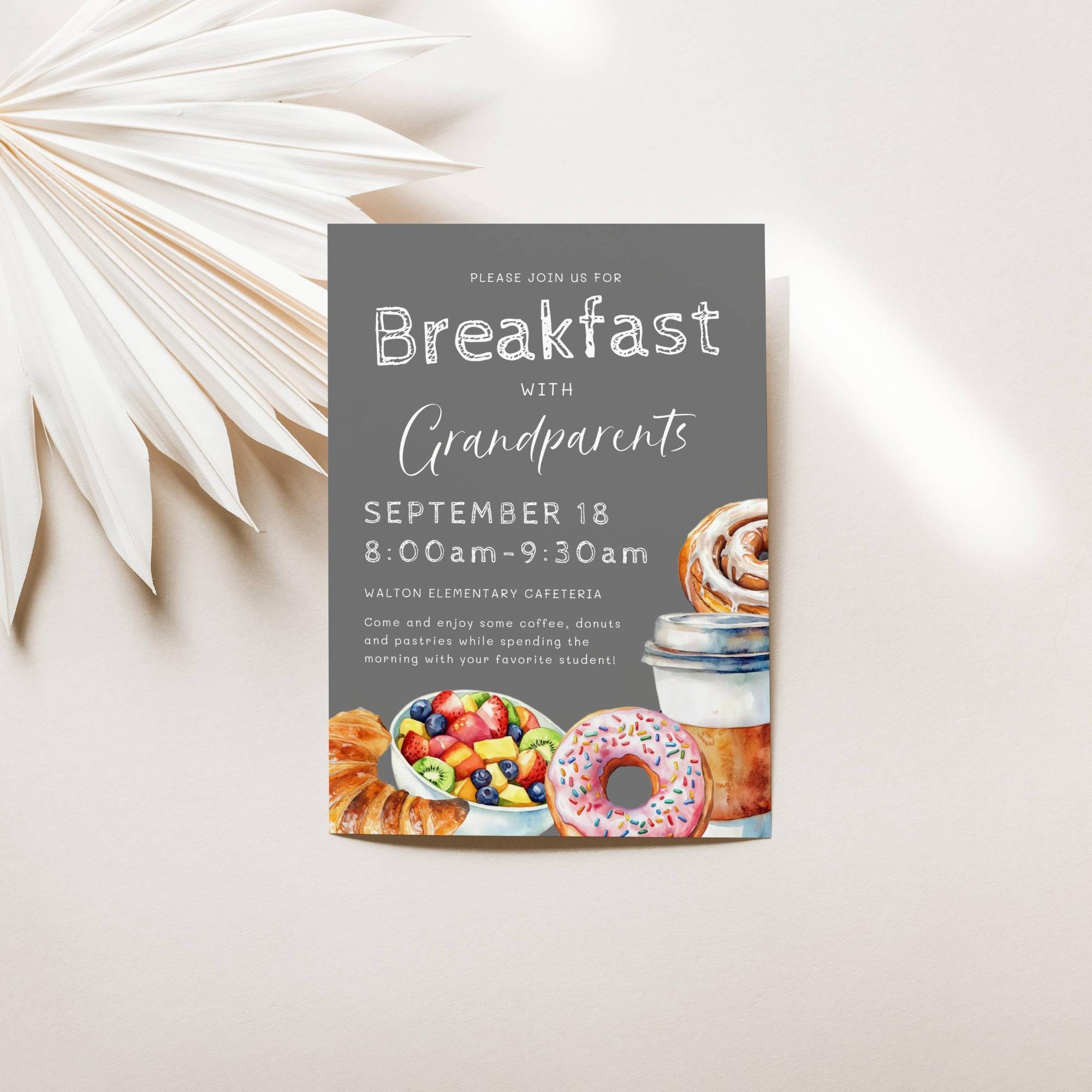 Grandparents Day Invitation, School Grandparents Day, Breakfast With ...