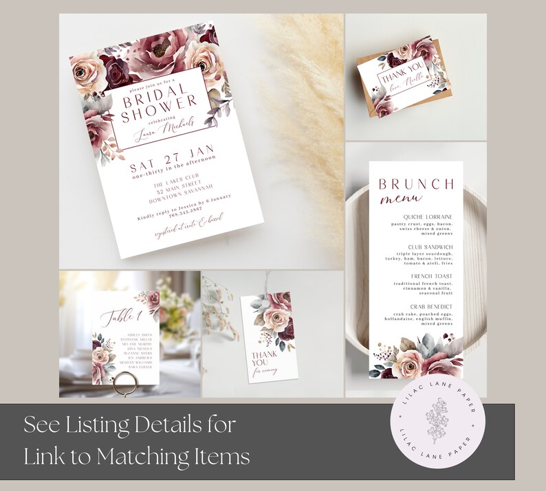 Menu Card Template Printable Menu Card Shower Menu Template - Etsy