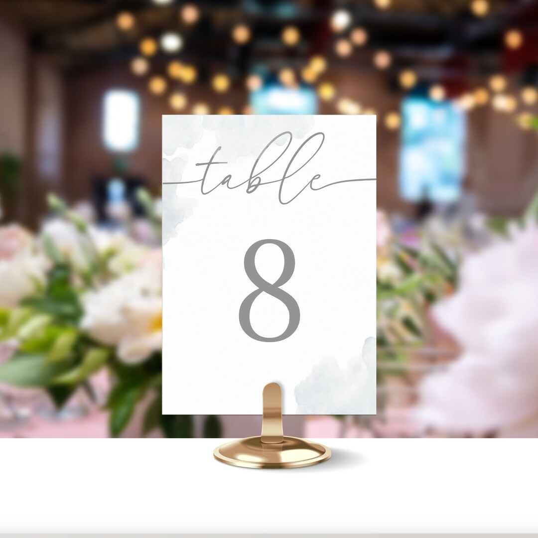 Table Number Signs, Printable Table Numbers, on Cloud Nine Bridal ...