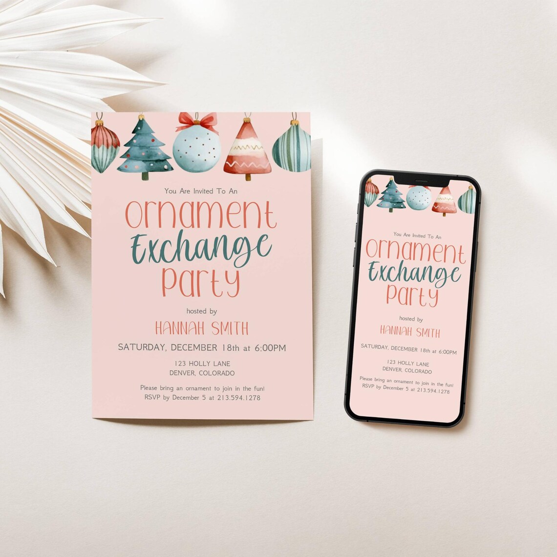 Ornament Exchange Party, Christmas Ornament Swap Invite, Ornament Party ...