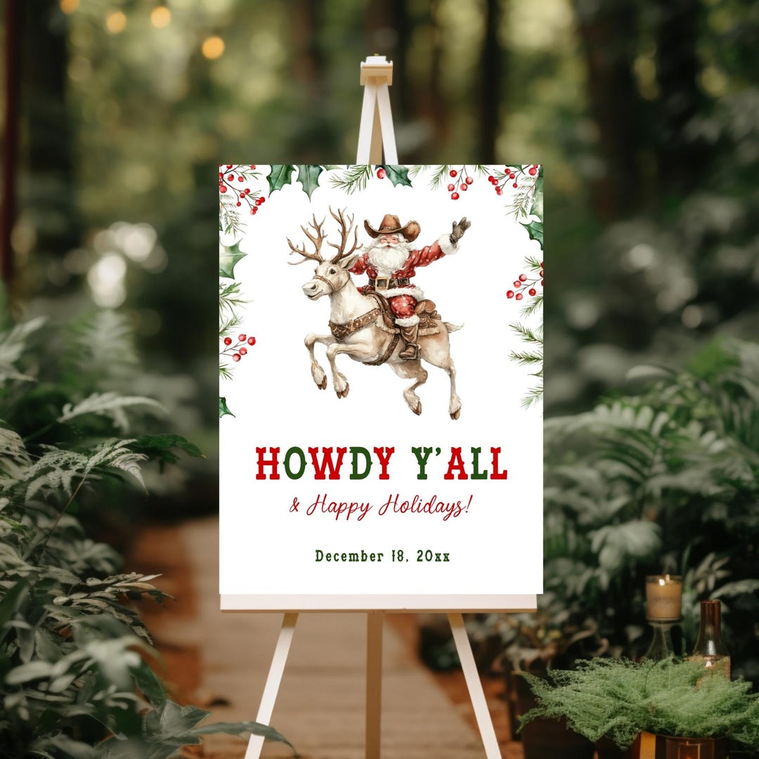 Holiday Hoedown Welcome Sign, Country Christmas Party Welcome, Holiday ...