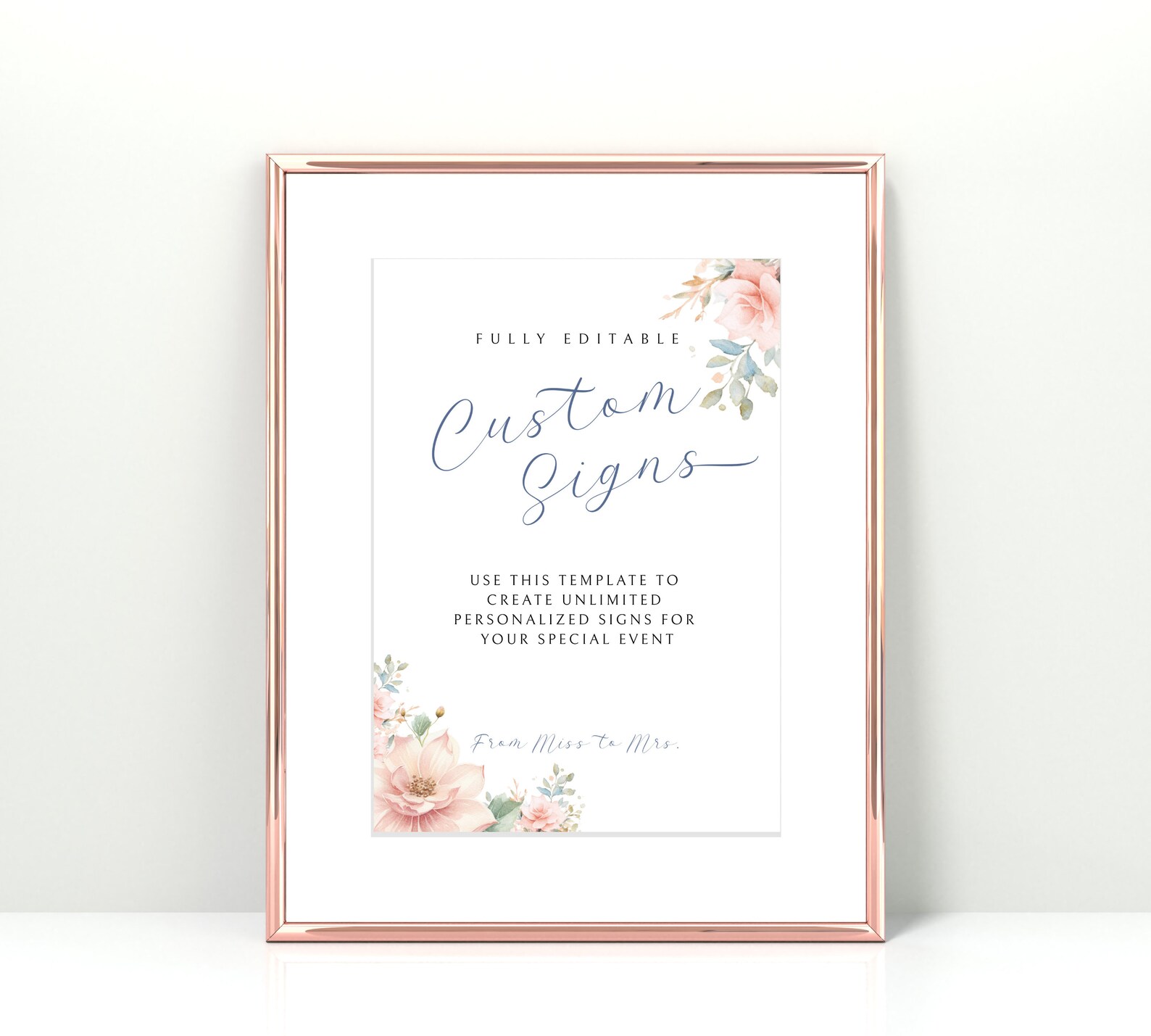 Custom Sign Template, Bridal Shower Sign, Instant Download, Shower ...