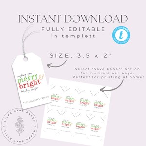 Christmas Gift Tags, Printable Gift Tags Christmas, Holiday Gift Tag ...