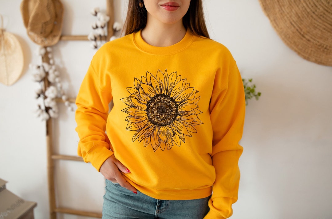 Sunflower Sweatshirt, Floral Sweatshirt, Women's Sweatshirt, Fall ...