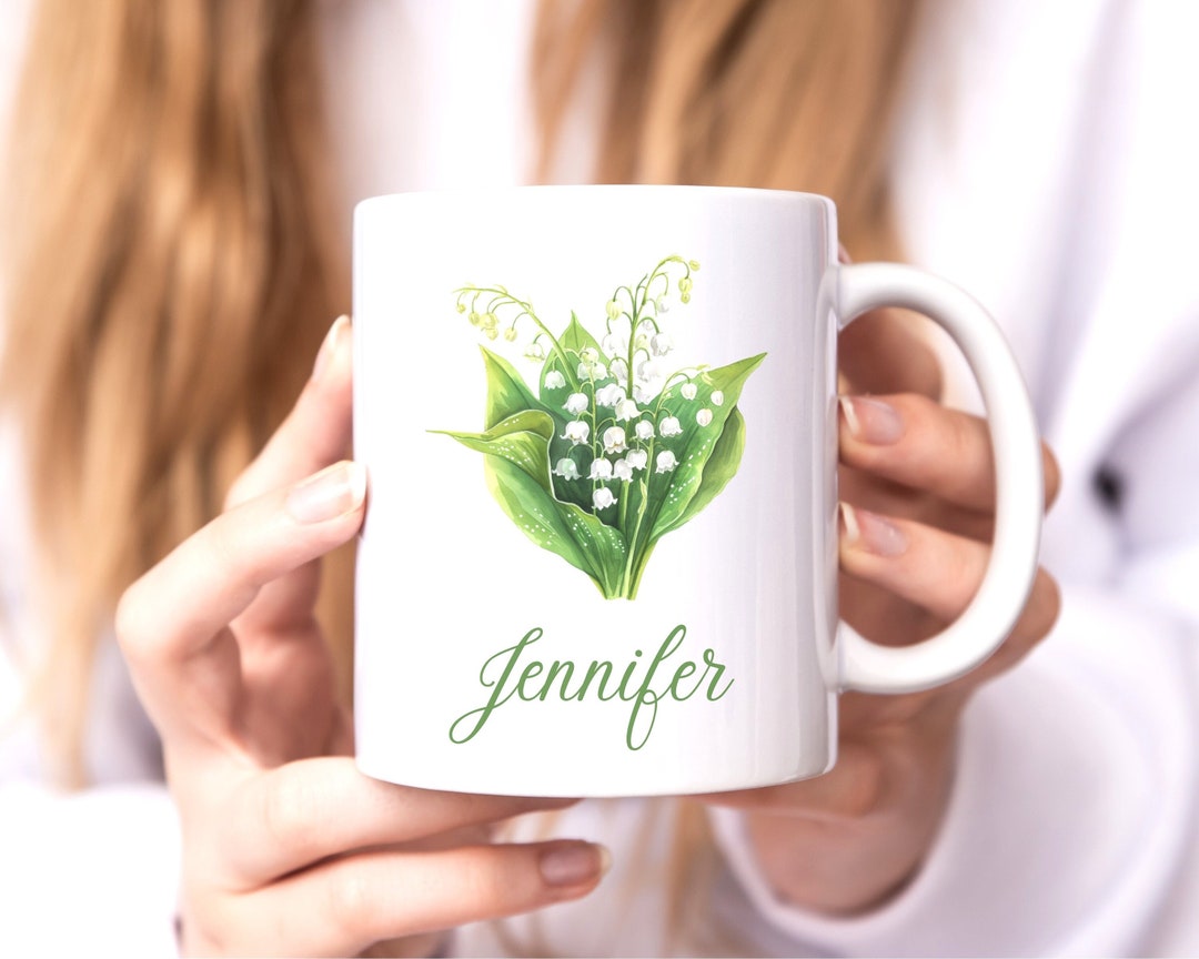 May Birth Flower Mug, Custom Birth Flower Mug, Custom Coffee Cup, May ...