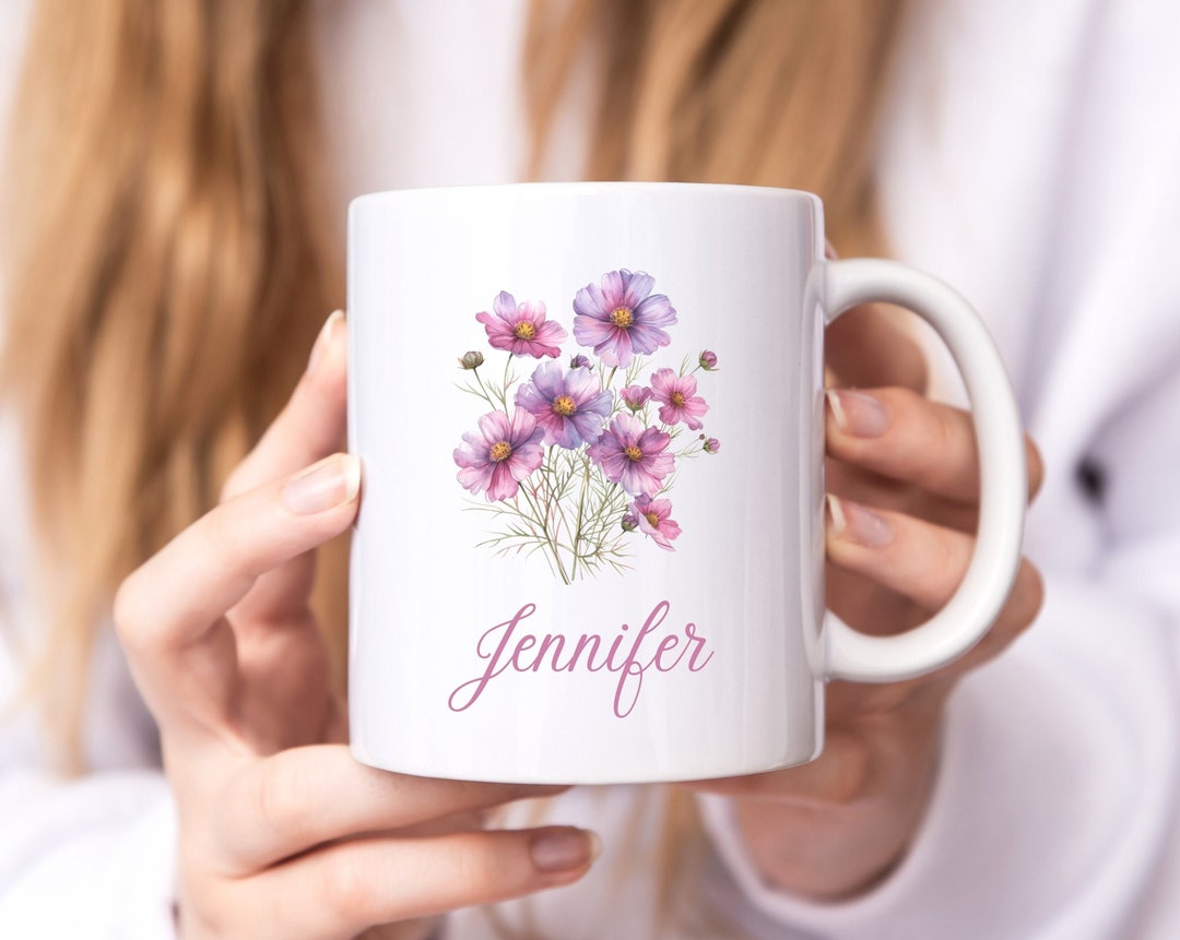 October Birth Flower Mug, Custom Birth Flower Mug, Custom Coffee Cup ...