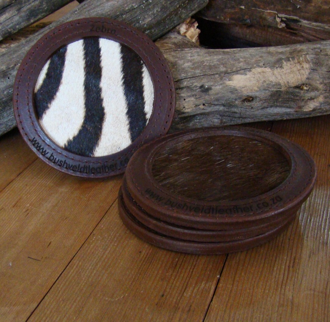 Hair-on-hide Leather Coasters Game Skin/leather Variants Decorative ...