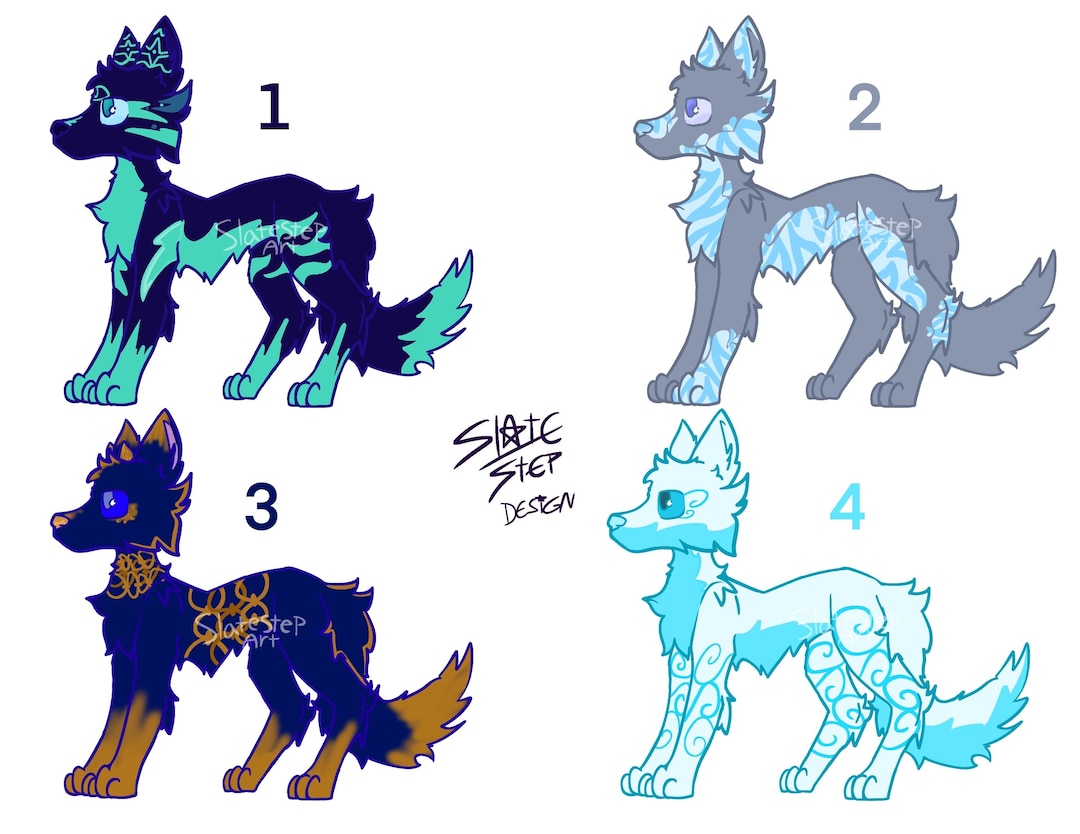 Feral Wolf Oc Character Adoptables - Etsy