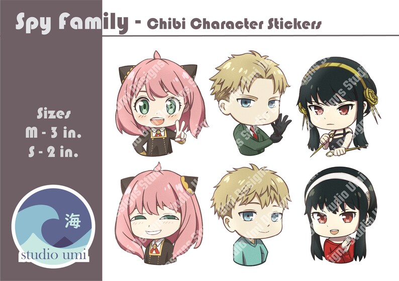 SPY FAMILY Chibi Stickers anya, Loid, and Yor - Etsy Australia