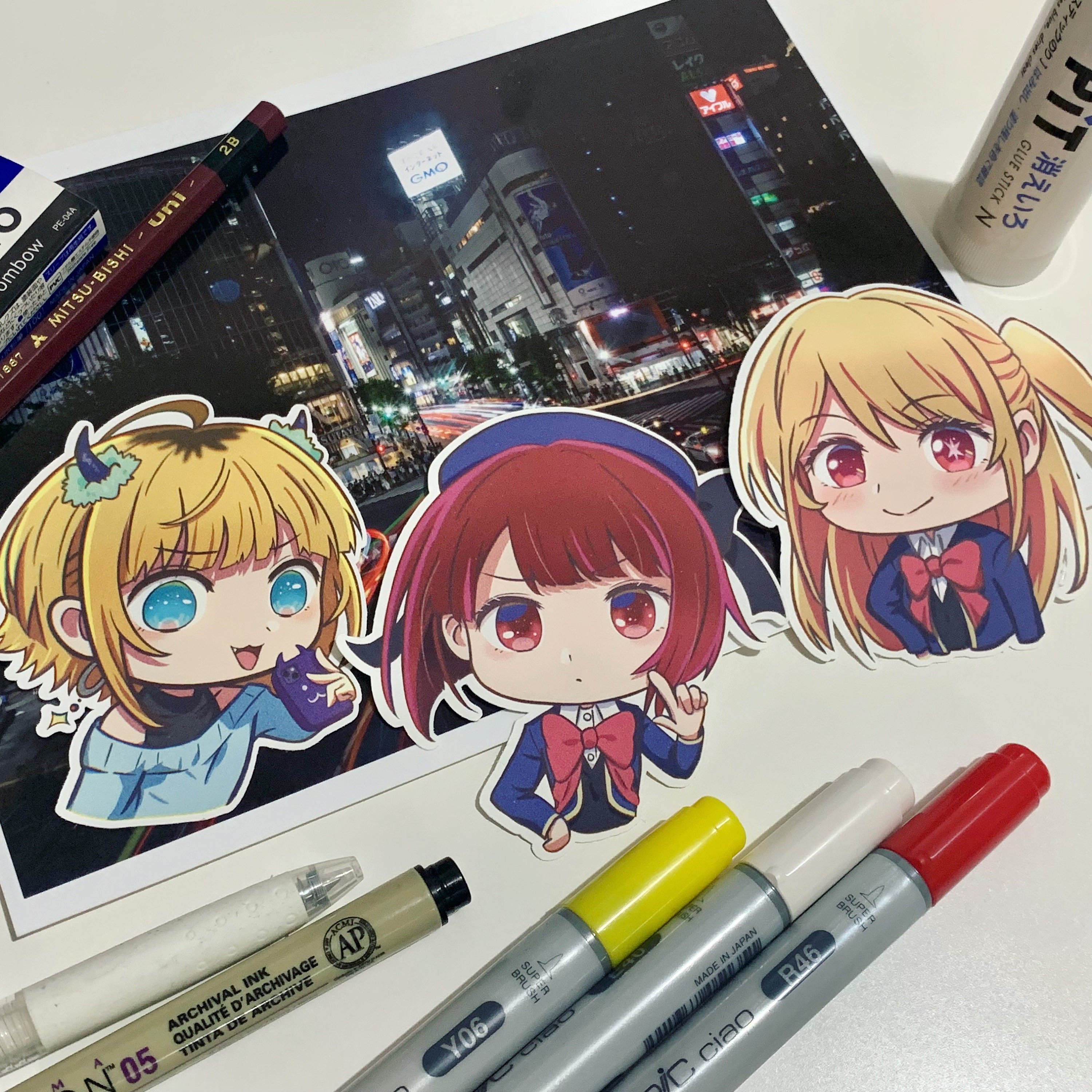 Oshi No Ko Chibi Character Stickers Glossy, Matte, and Holographic ...