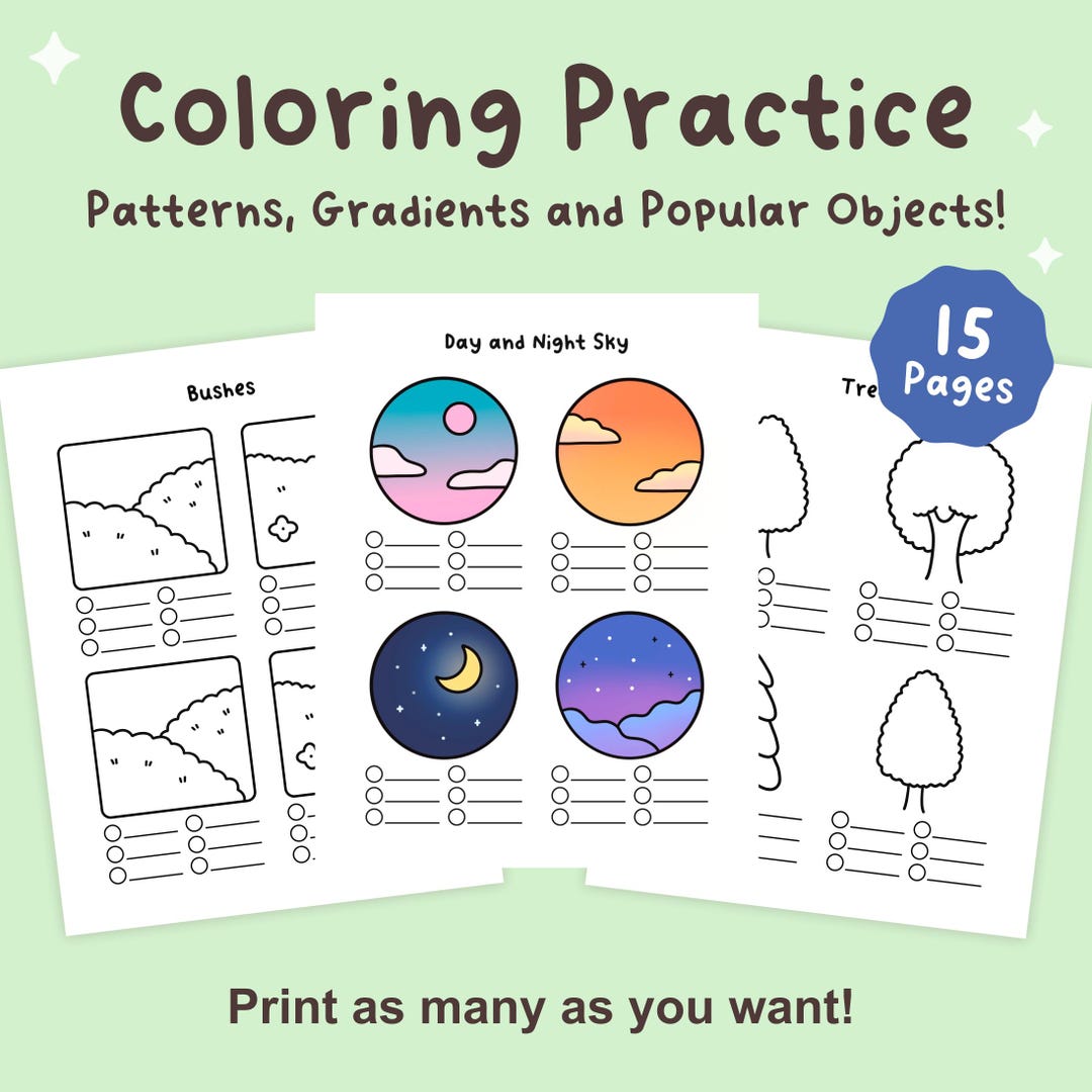 Coloring Practice Pages, Coloring Worksheets to Practice Blending ...