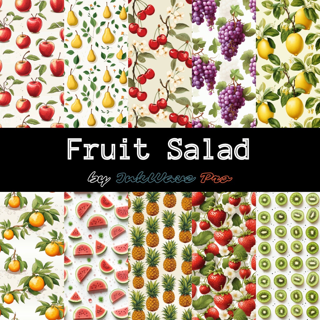 Digital Seamless Pattern Fruit Seamless Pattern Various Fruit Digital ...