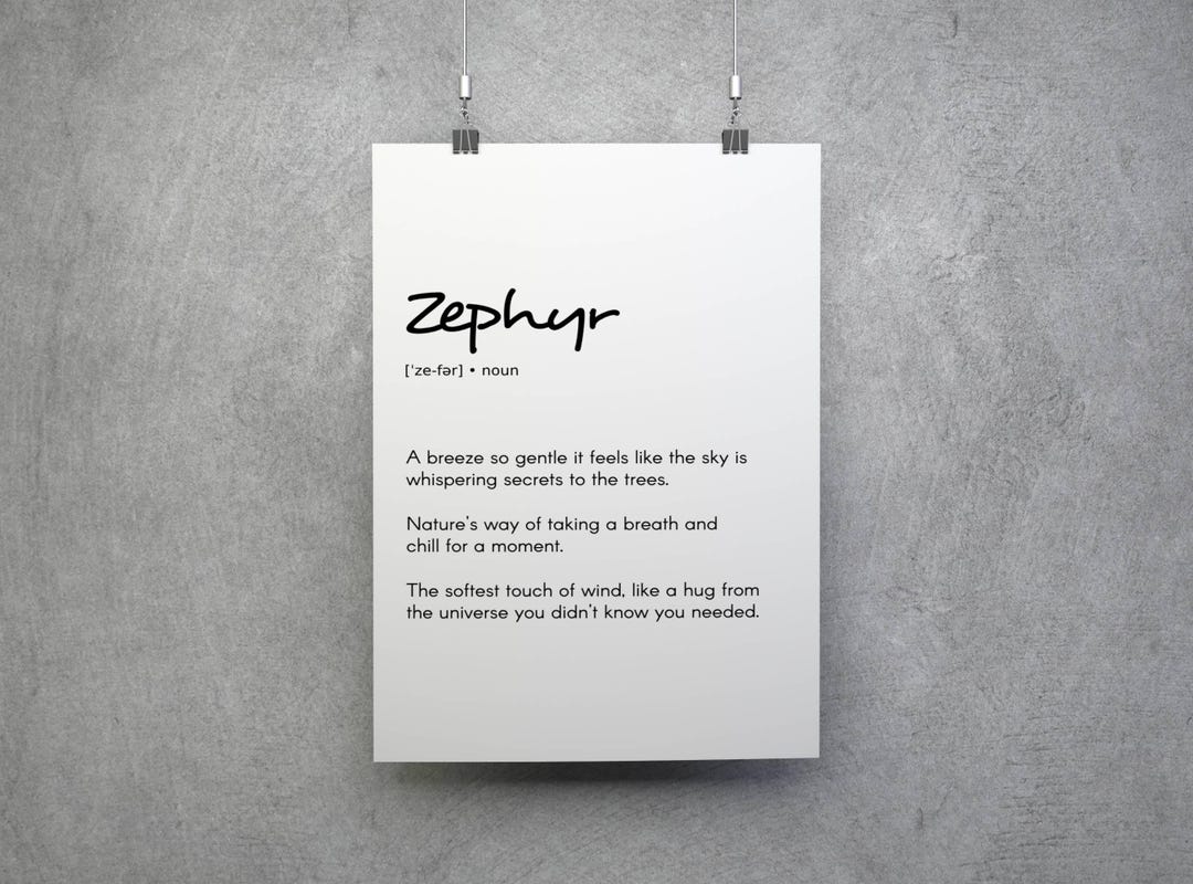 Zephyr Definition Print: Inspirational Wall Art (digital Download) - Etsy