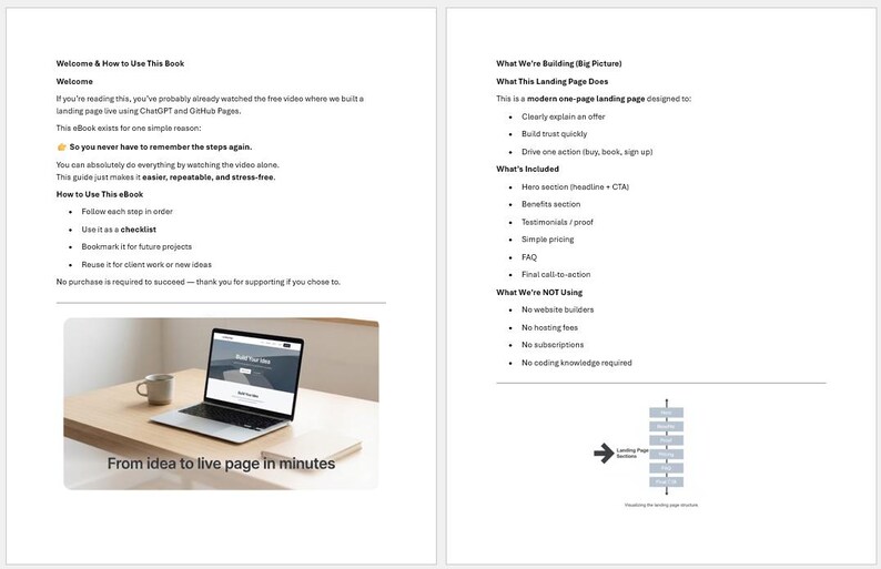 Free Landing Page - Built With Chatgpt | No Code Website Guide | Github ...