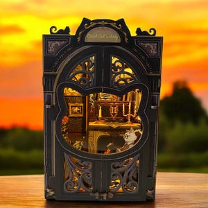 Fully Assembled Book Nook: Count Cat's Study - Etsy