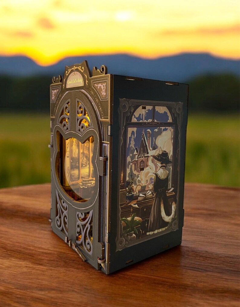 Fully Assembled Book Nook: Count Cat's Study - Etsy