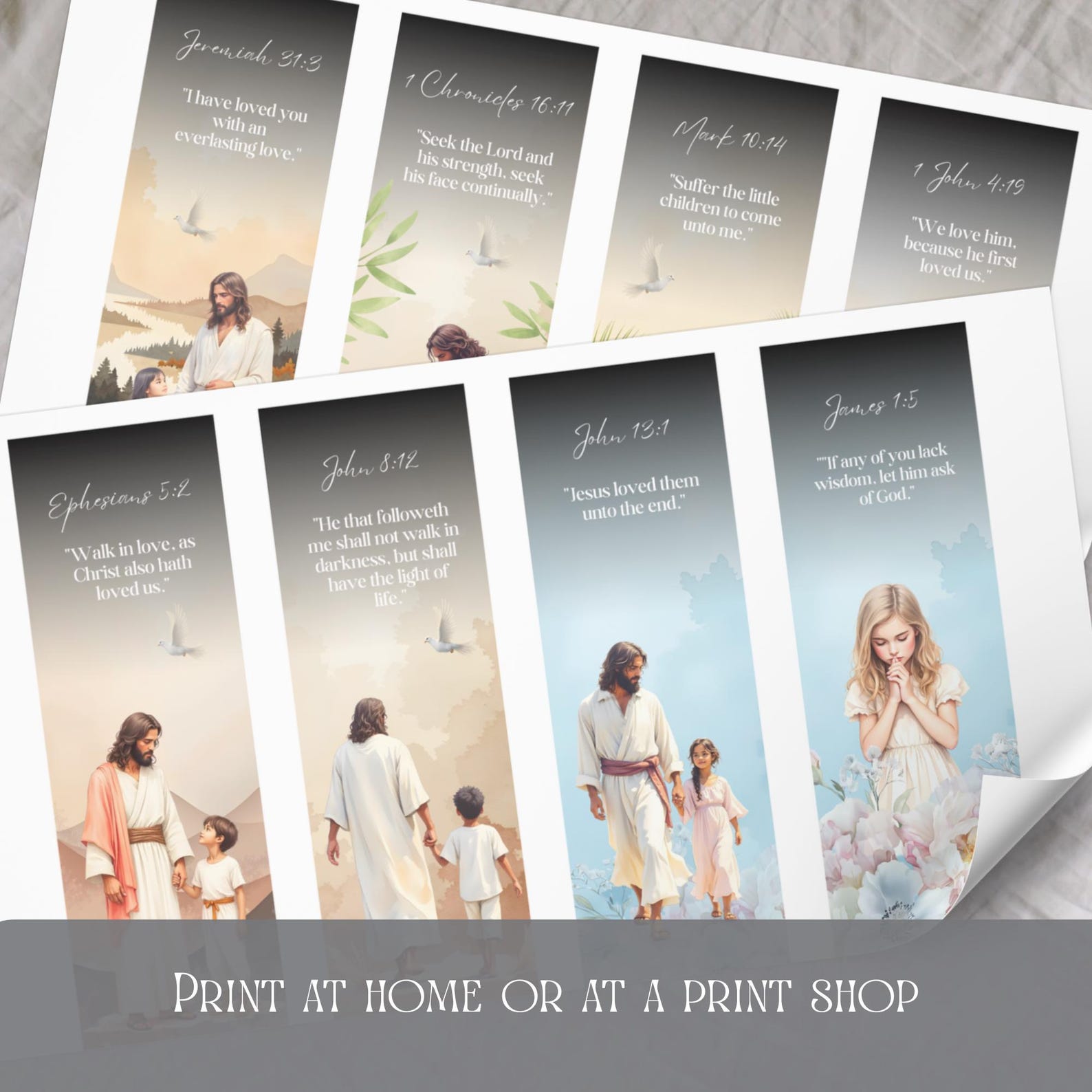 Christian Bible Verse Bookmarks | Digital Download PDF | Beautiful ...