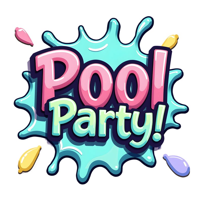 Retro Summer Clipart Bundle | Pool Party | 90s Y2K Aesthetic | 26 Pngs ...