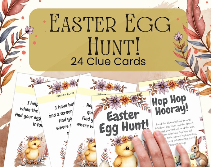 Fun Easter Egg Hunt Scavenger Hunt Clue Cards | Fun Indoor and Outdoor ...