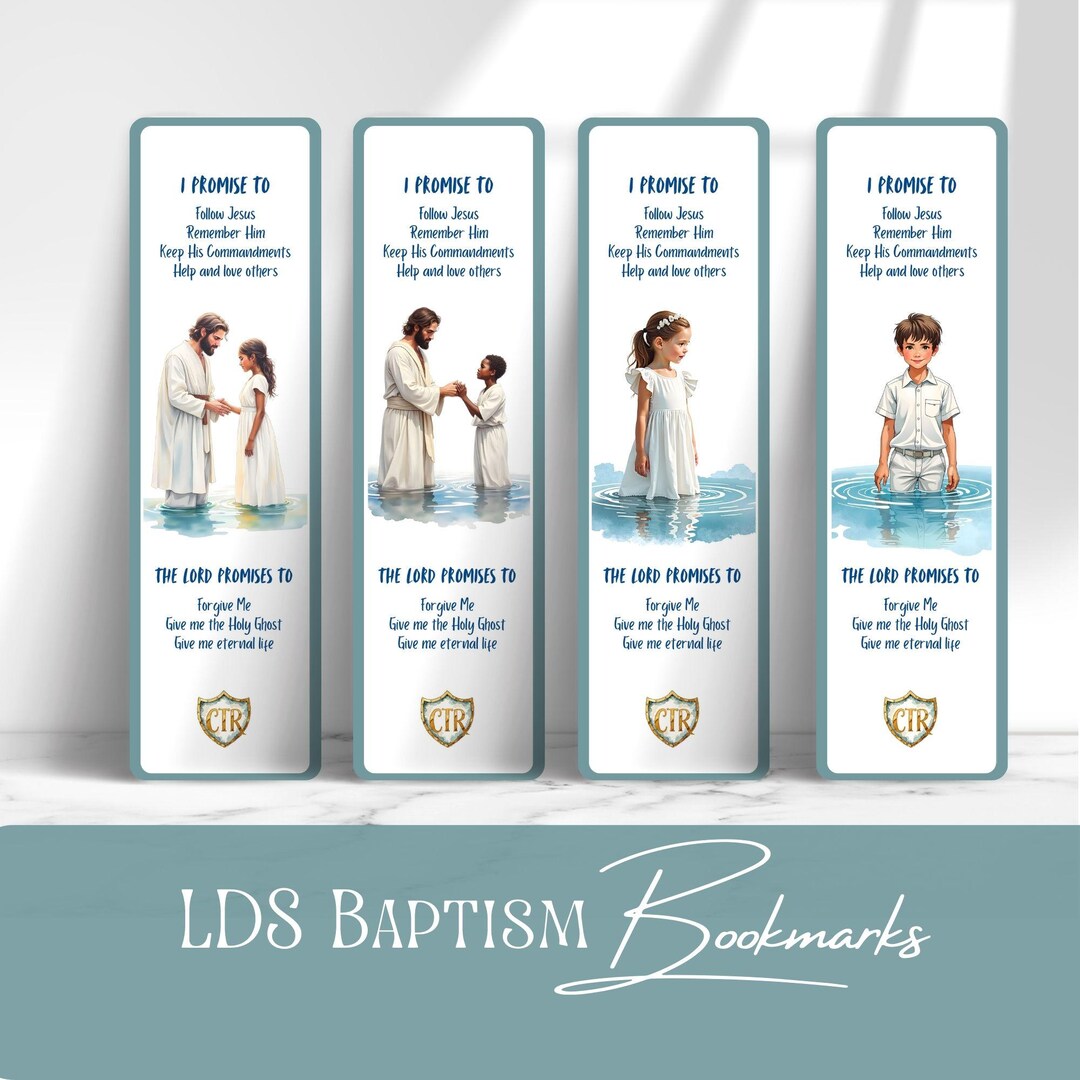 LDS Baptism Bookmarks for Primary | Printable 2x6 & 2x7 Inch ...