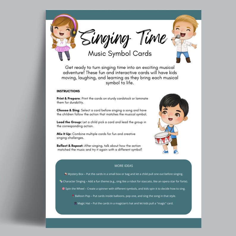 Singing Time Music Symbol Cards | Digital Download | Fun Games | Teach ...