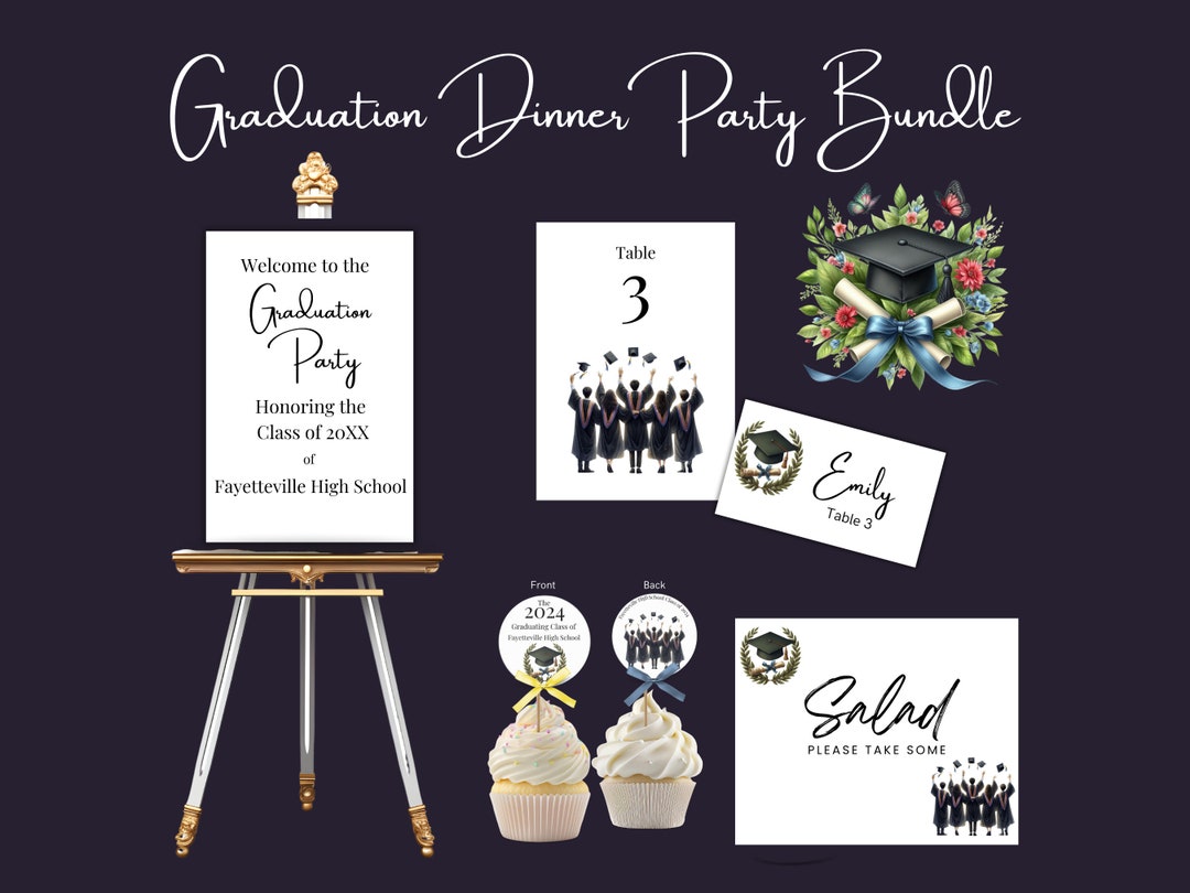 202X Graduation Dinner Bundle | Stationery Kit Graduation | Grad Dinner ...