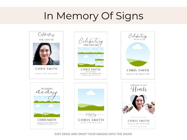Celebration of Life Poster Celebration of Life Sign Multiple Photo Sign ...