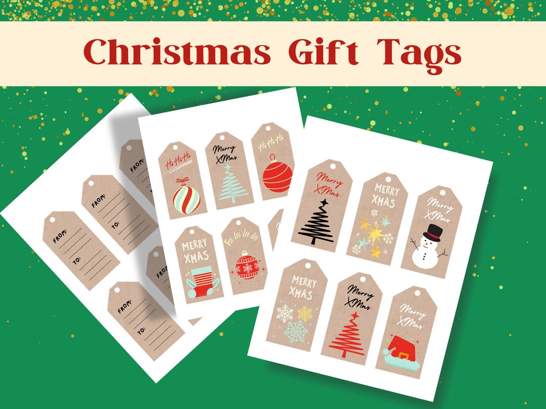 Two-sided Christmas Gift Tags | Printable Holiday Gift Wrapping Tags ...