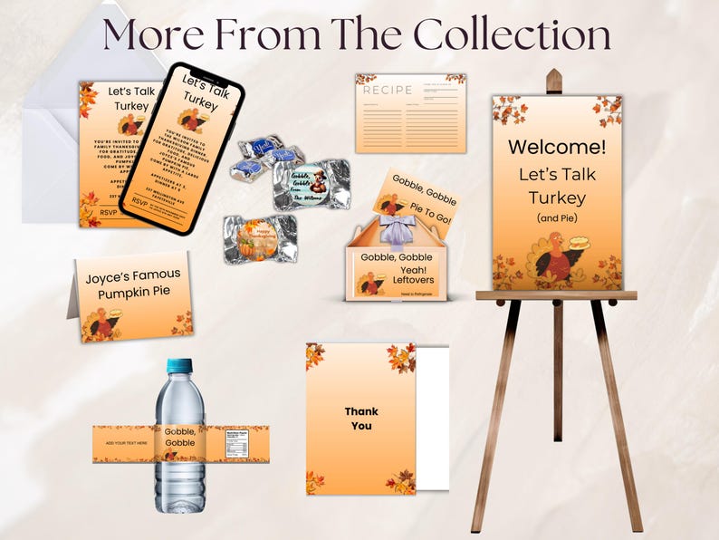 Editable Thanksgiving Water Bottle Label: Turkey Party Decor (digital ...