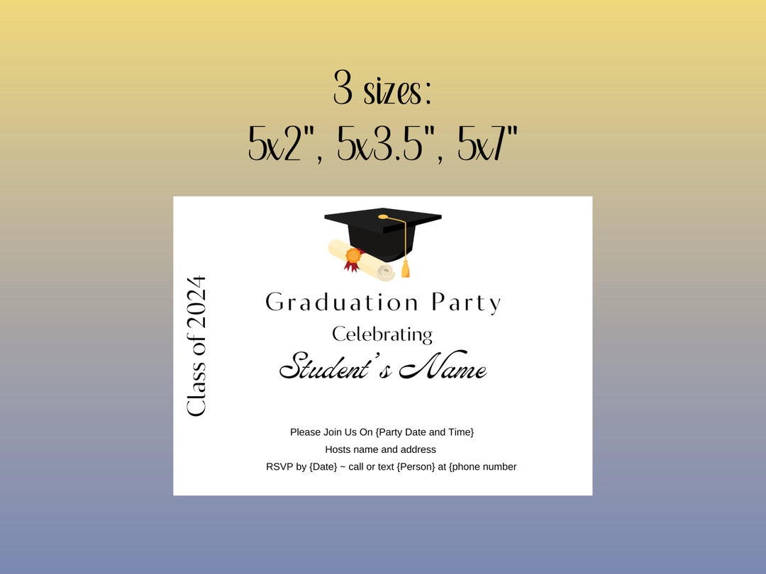 Invitation Enclosure Graduation Invitation Insert Cards Graduation ...