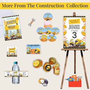 Construction Themed Buffet Cards - Editable Place Cards for Kids Party ...