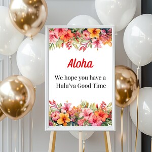 Tropical Welcome Sign Tropical Birthday Editable Text Beach Party Sign ...