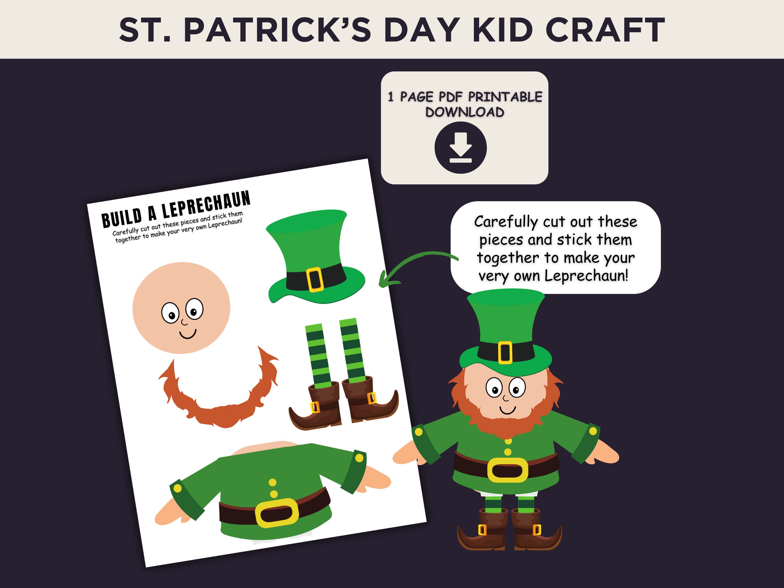 Adorable Build-a-leprechaun Craft, Printable, Spark St. Patrick's Day ...