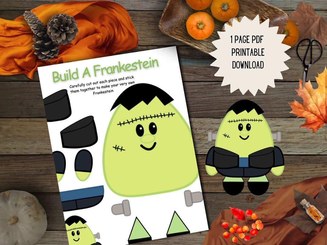 Create Your Own Frankenstein Halloween Activity Printable Cut and Paste ...