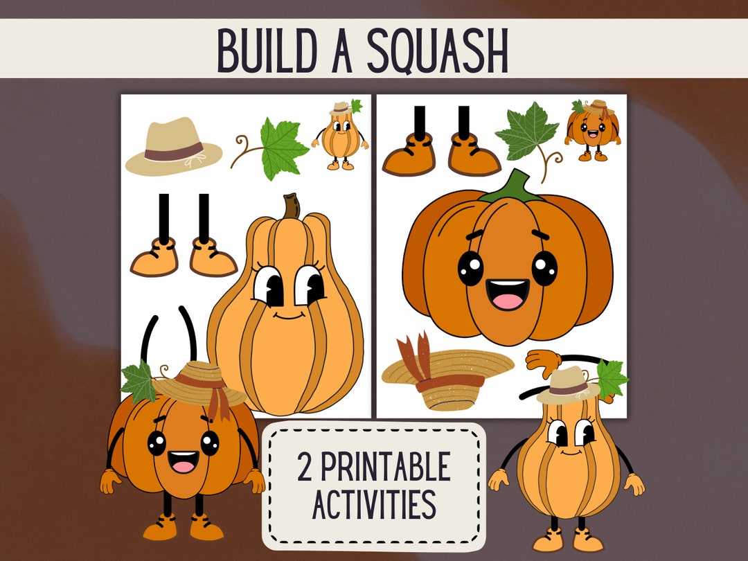 Autumn Build a Squash Kid Craft | Make Your Own Squash | Printable Cut ...