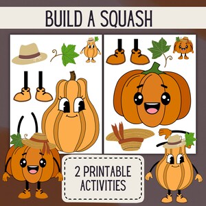 Autumn Build a Squash Kid Craft | Make Your Own Squash | Printable Cut ...