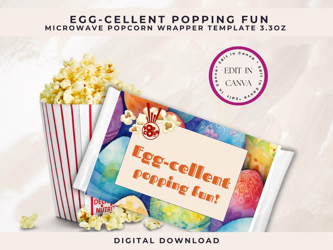 Egg-cellent Poppin Fun Microwave Popcorn Wrapper | Bright Colors, Fun ...