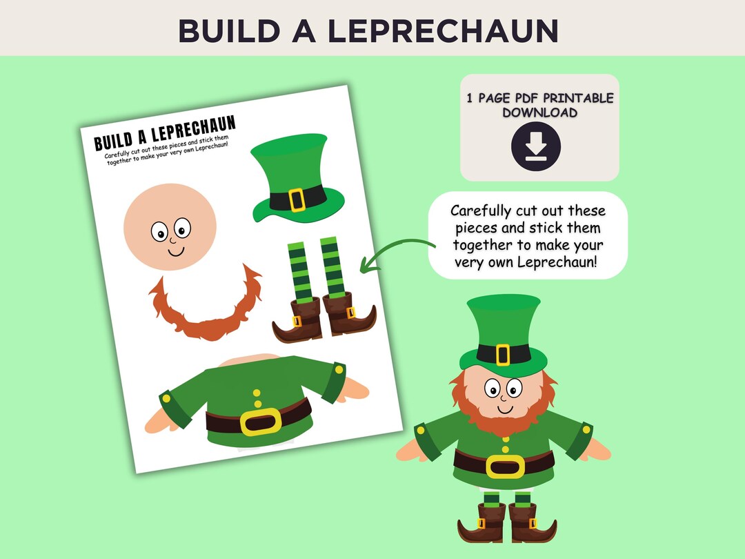 Adorable Build A Leprechaun Craft, Printable, Spark St. Patrick's Day ...