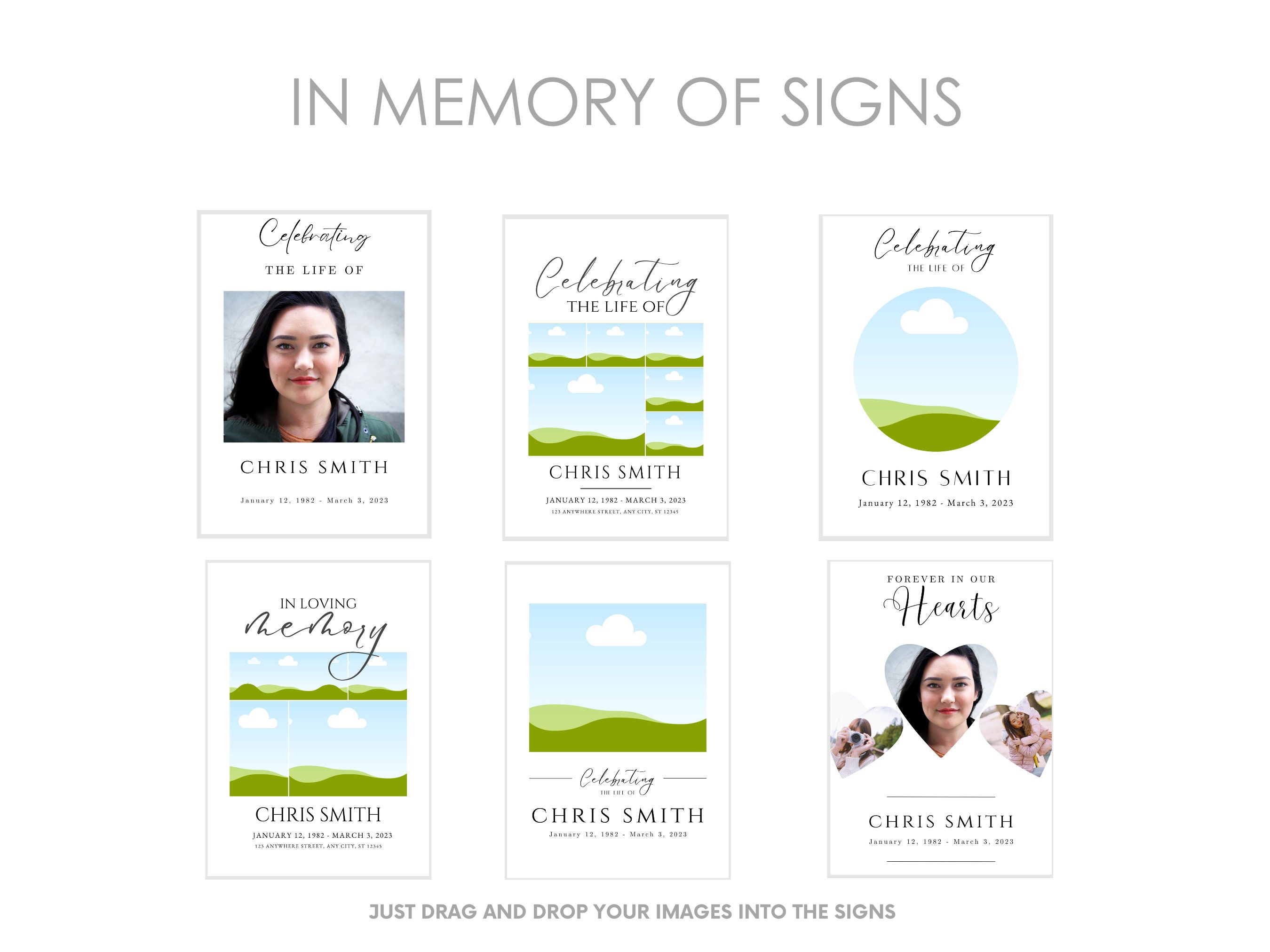 Celebration of Life Poster Celebration of Life Sign Multiple Photo Sign ...