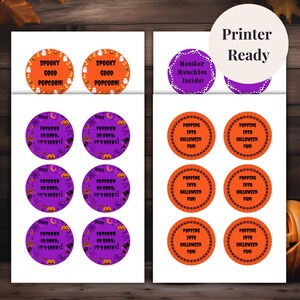 Halloween Popcorn Labels Bundle| Favor Stickers Only | Printer Ready ...