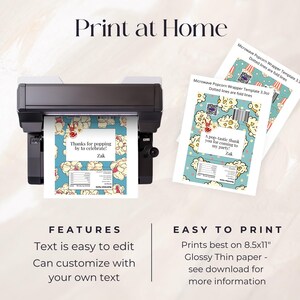 Celebration Microwave Popcorn Wrapper Trio | Editable Teal Template for ...