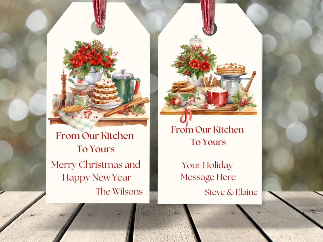 Christmas Kitchen Food Gift Tags - 18 Assorted Designs, Editable in ...