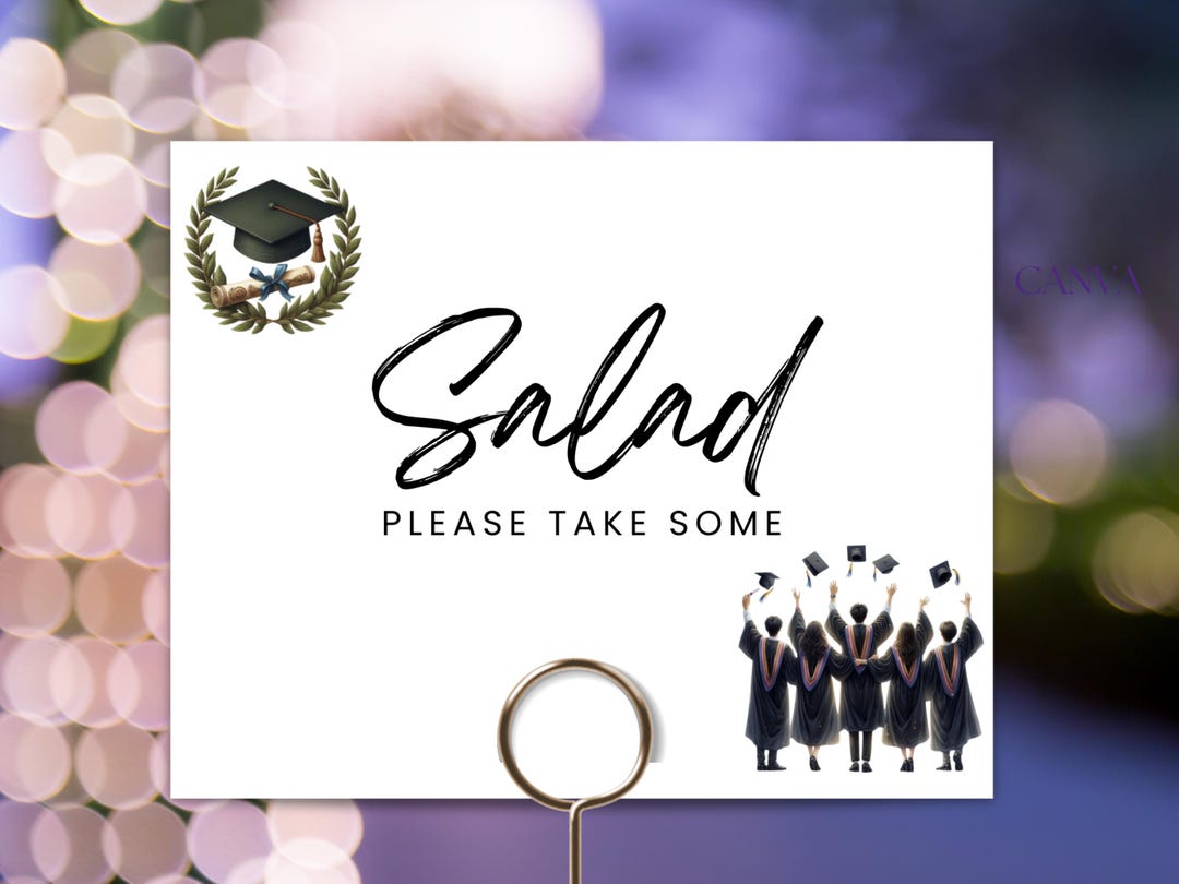 Graduation Party Food Label Template | Buffet Cards Graduation Buffet ...