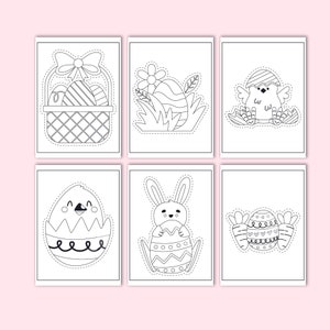 DIY Easter Coloring and Cut Out Pages Kids Craft Project - Etsy
