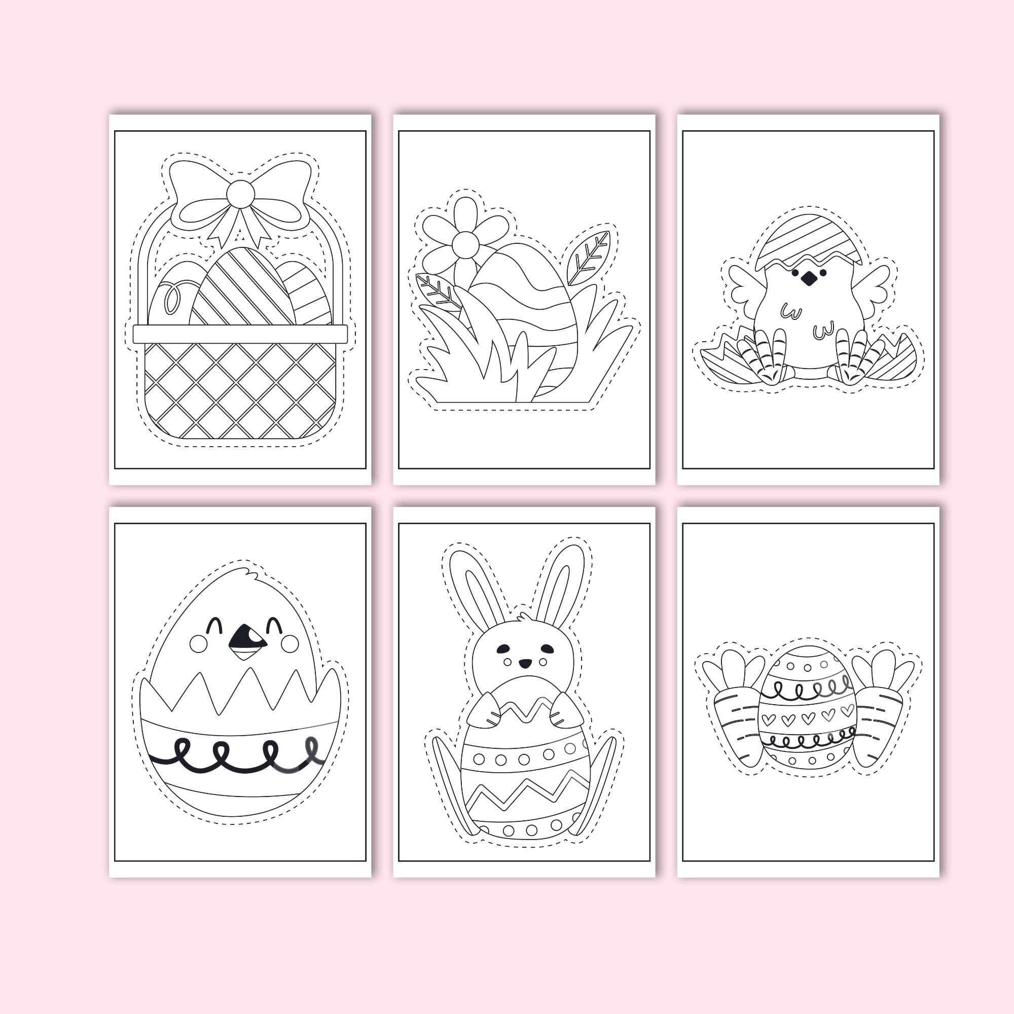 DIY Easter Coloring and Cut Out Pages Kids Craft Project - Etsy